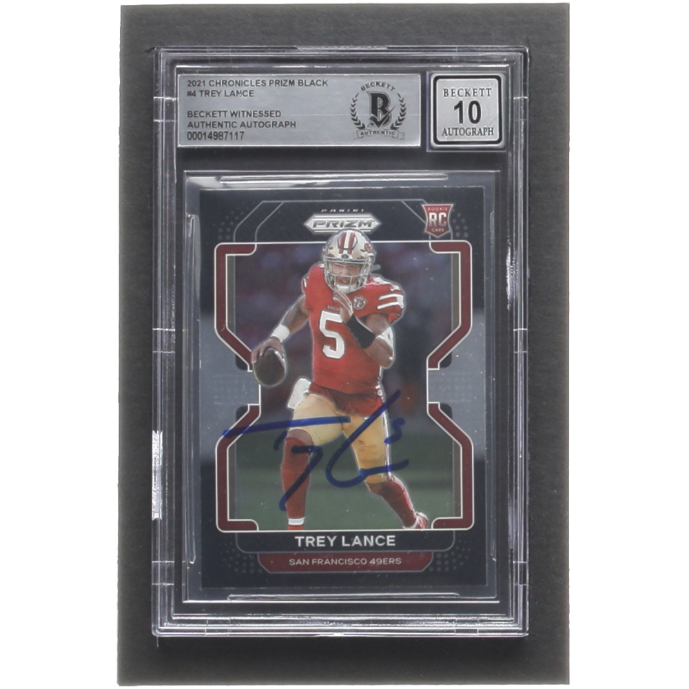 Trey Lance Signed 2021 Panini Chronicles Prizm Black #4 (BGS ...