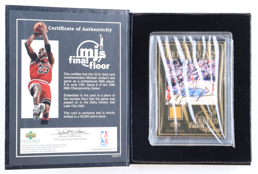 Michael Jordan LE 2000 Upper Deck MJ's Final Floor 22Kt Gold Card with ...