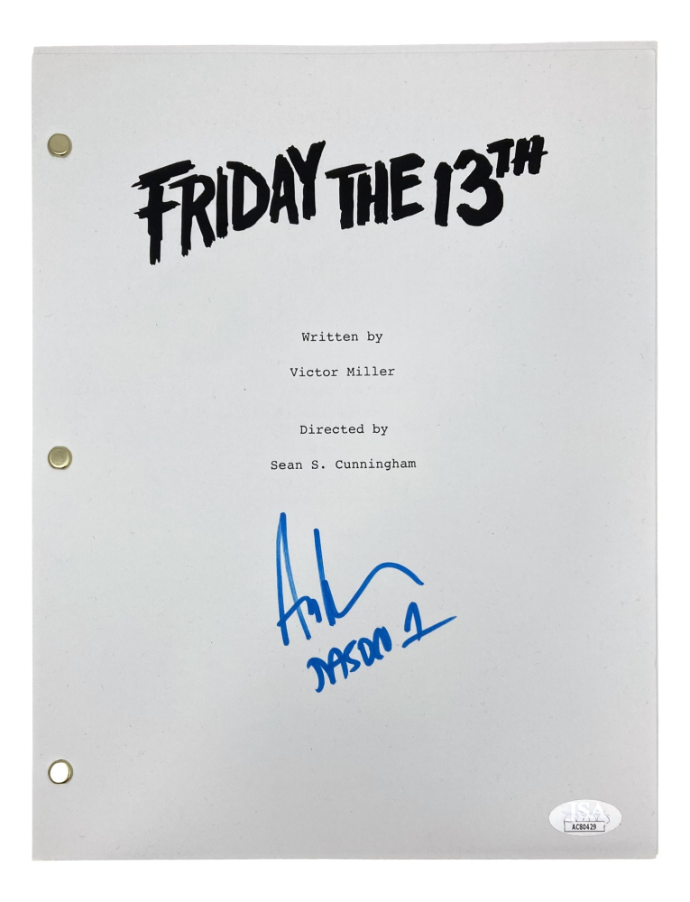 Ari Lehman Signed "Friday The 13th" Movie Script Inscribed "Jason 1 ...