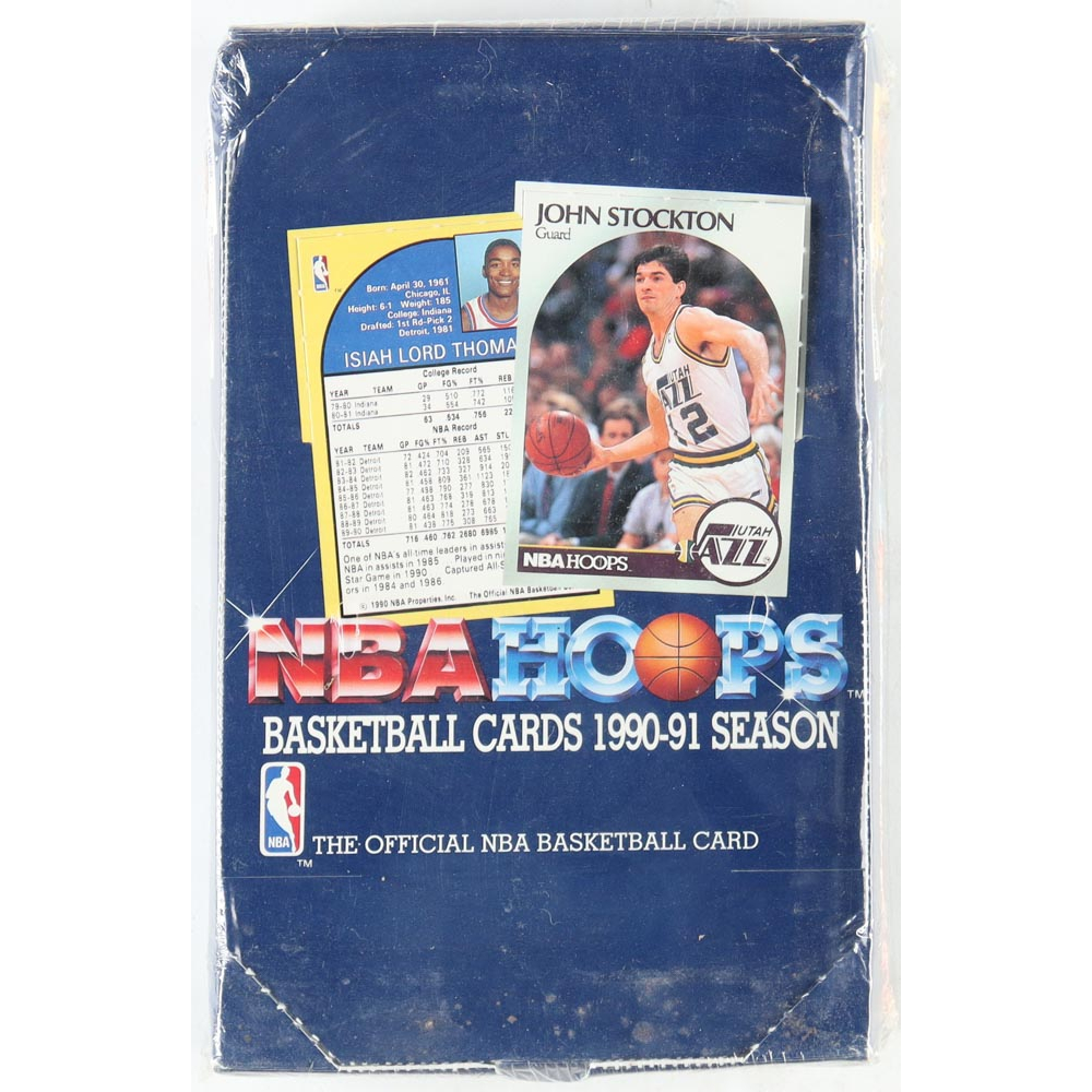 1990-91 NBA Hoops Basketball Factory Sealed Hobby Box with (36) Packs | Pristine Auction