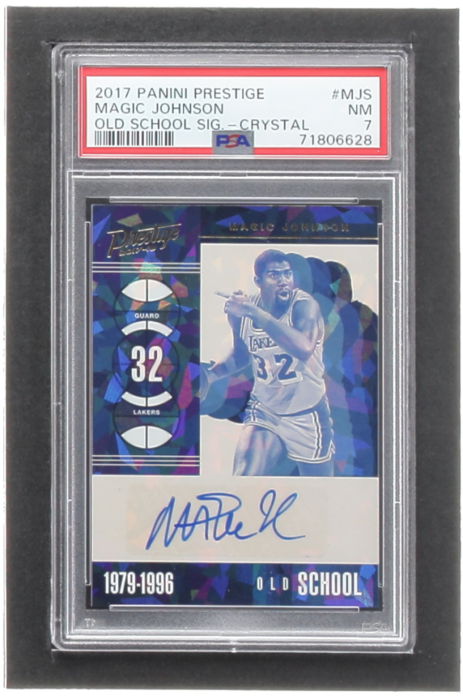 Magic Johnson 2017-18 Prestige Old School Signatures Crystal #1 (PSA 7) | Pristine Auction