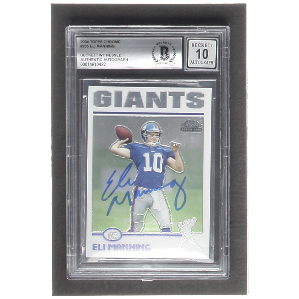 Eli Manning Signed 2004 Topps Chrome #205 RC (BGS | Autograph Graded 10 ...