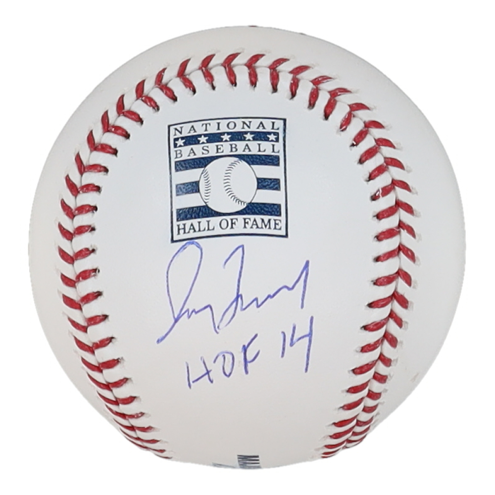 Greg Maddux Signed OML Hall of Fame Logo Baseball Inscribed "HOF 14 ...