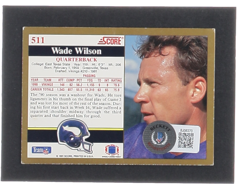 Wade Wilson Signed 1991 Score #511 (Beckett) | Pristine Auction