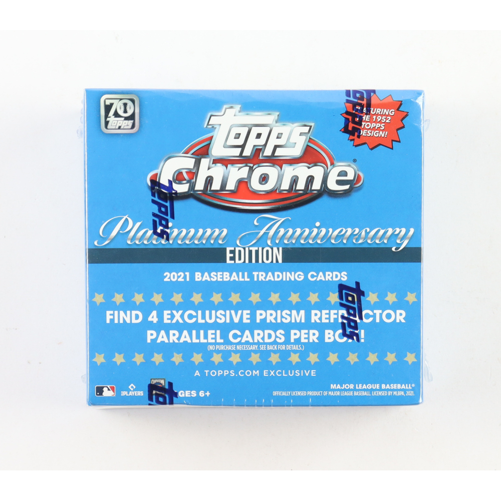 2021 Topps Chrome Platinum Anniversary Baseball Mega Box with (9) Packs ...