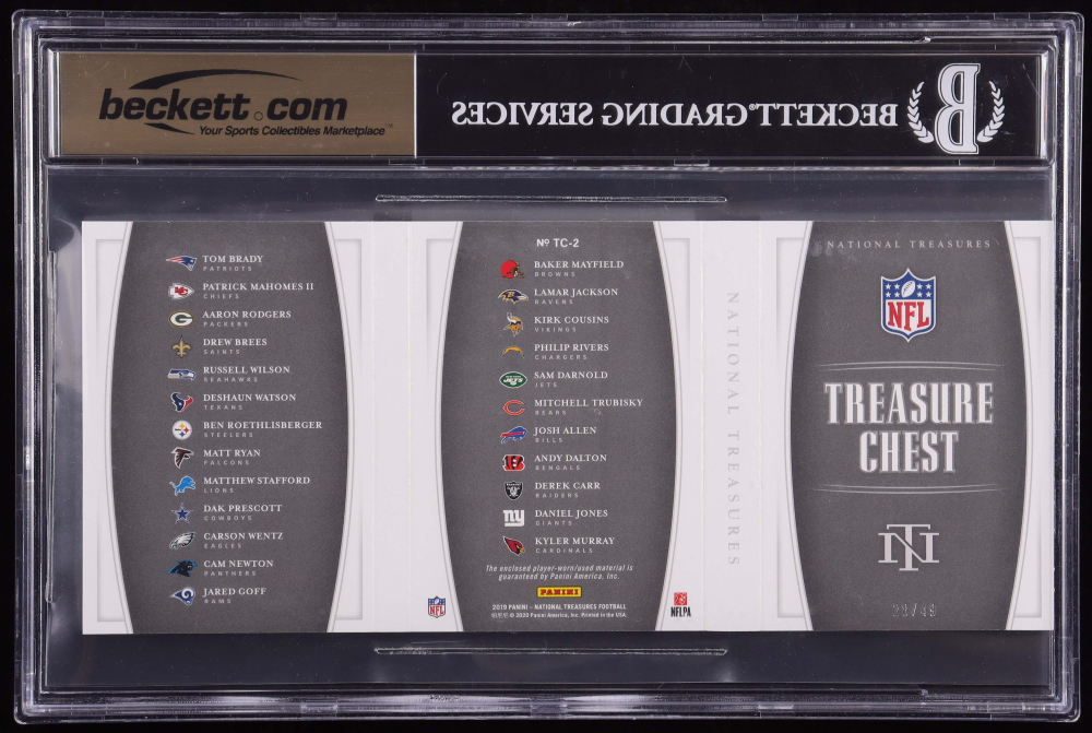 2019 Panini National Treasures Treasure Chest Materials #2 Tom Brady ...