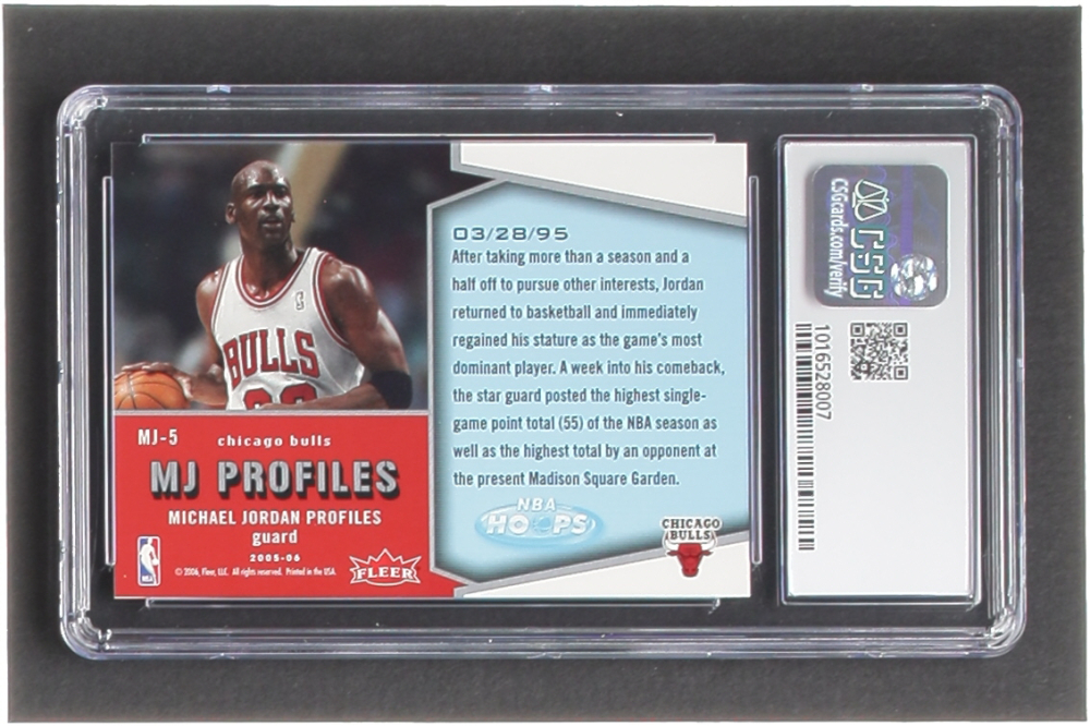 Michael Jordan 2005-06 Hoops MJ Profiles #MJ5 (CSG 9) | Pristine Auction