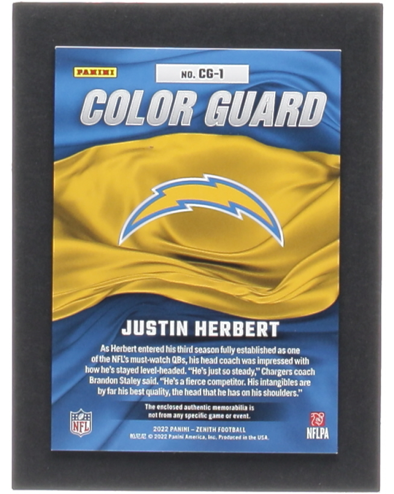 Justin Herbert 2022 Zenith Color Guard Materials #1 | Pristine Auction