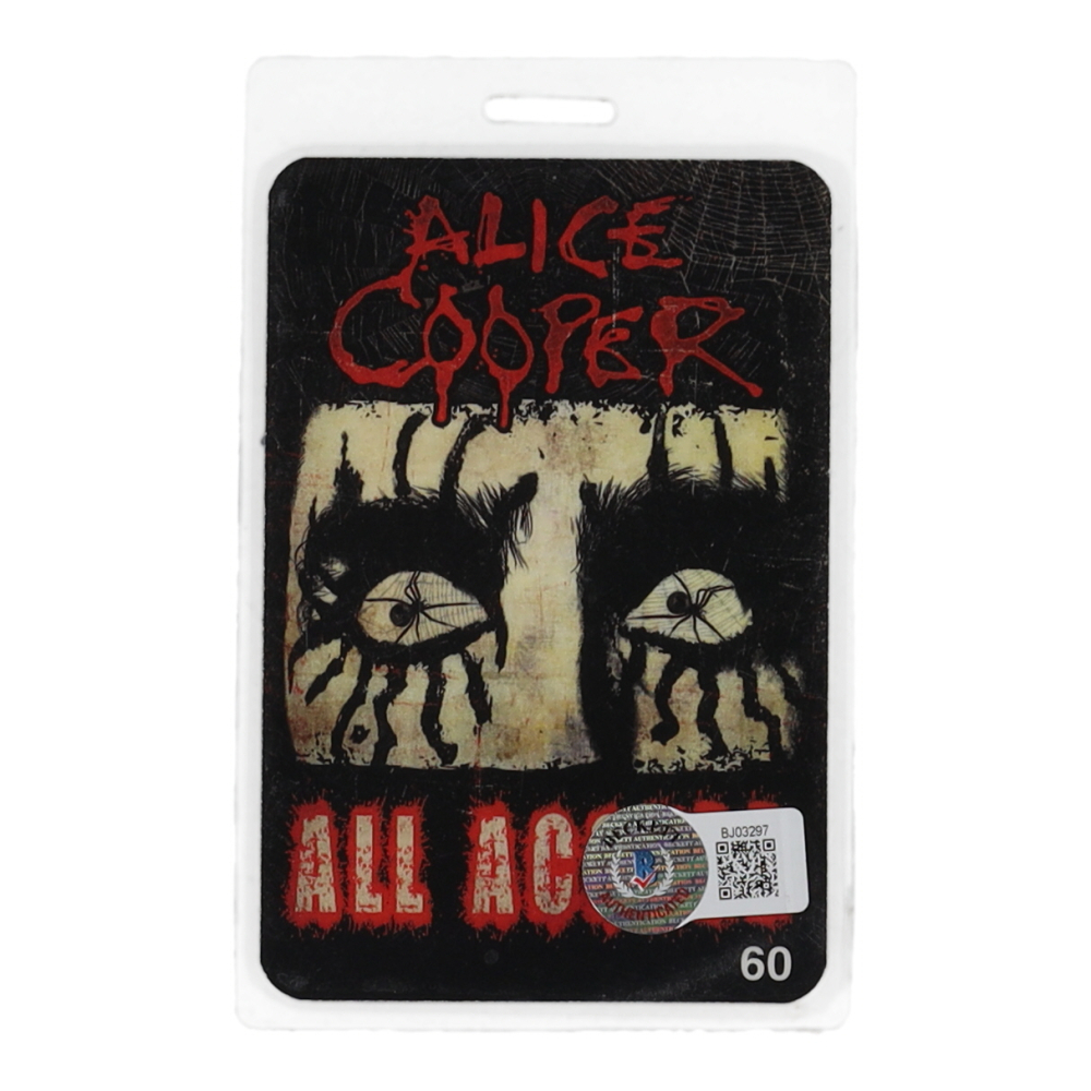 Alice Cooper Signed All Access Concert Pass (Beckett) | Pristine Auction
