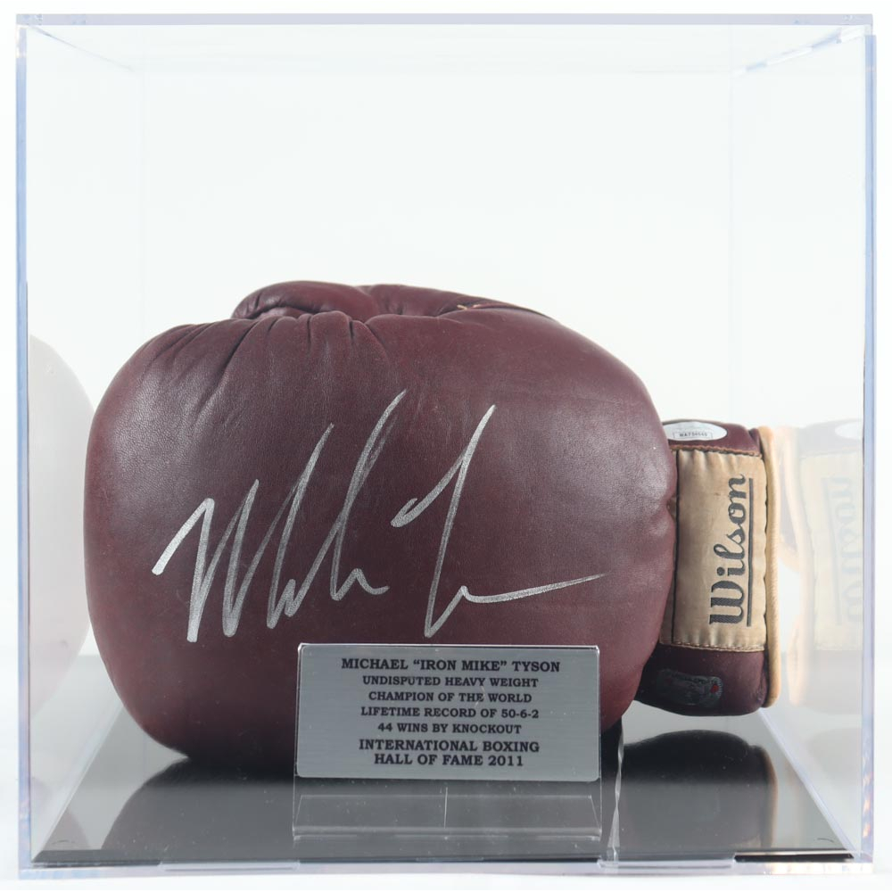 Mike Tyson Signed Vintage Wilson Boxing Glove and Display Case (JSA ...