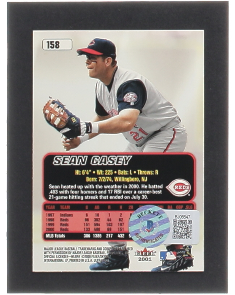 Sean Casey Signed 2001 Ultra #158 (Beckett) | Pristine Auction
