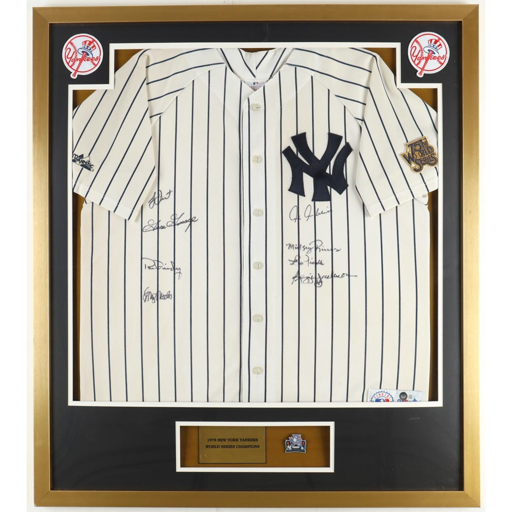 1978 Yankees Custom Framed Jersey Display Signed By (8) with Reggie ...
