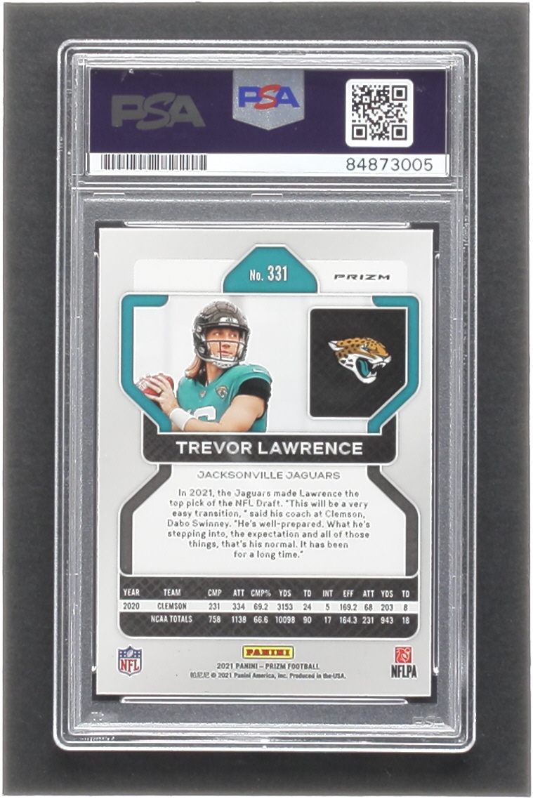 Trevor Lawrence Signed Sticker On 2021 Panini Prizm Prizms Red Ice #331 ...