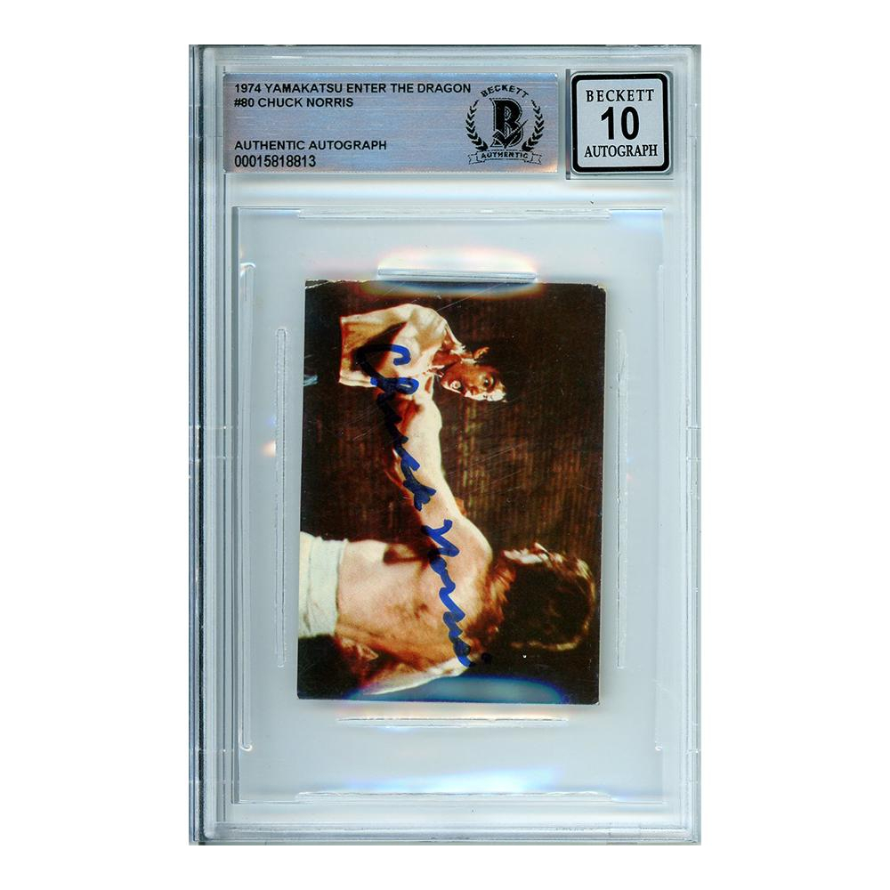 Chuck Norris Signed 1974 Yamakatsu Enter the Dragon #80 (BGS ...