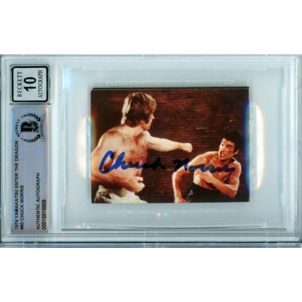 Chuck Norris Signed 1974 Yamakatsu Enter the Dragon #60 (BGS ...