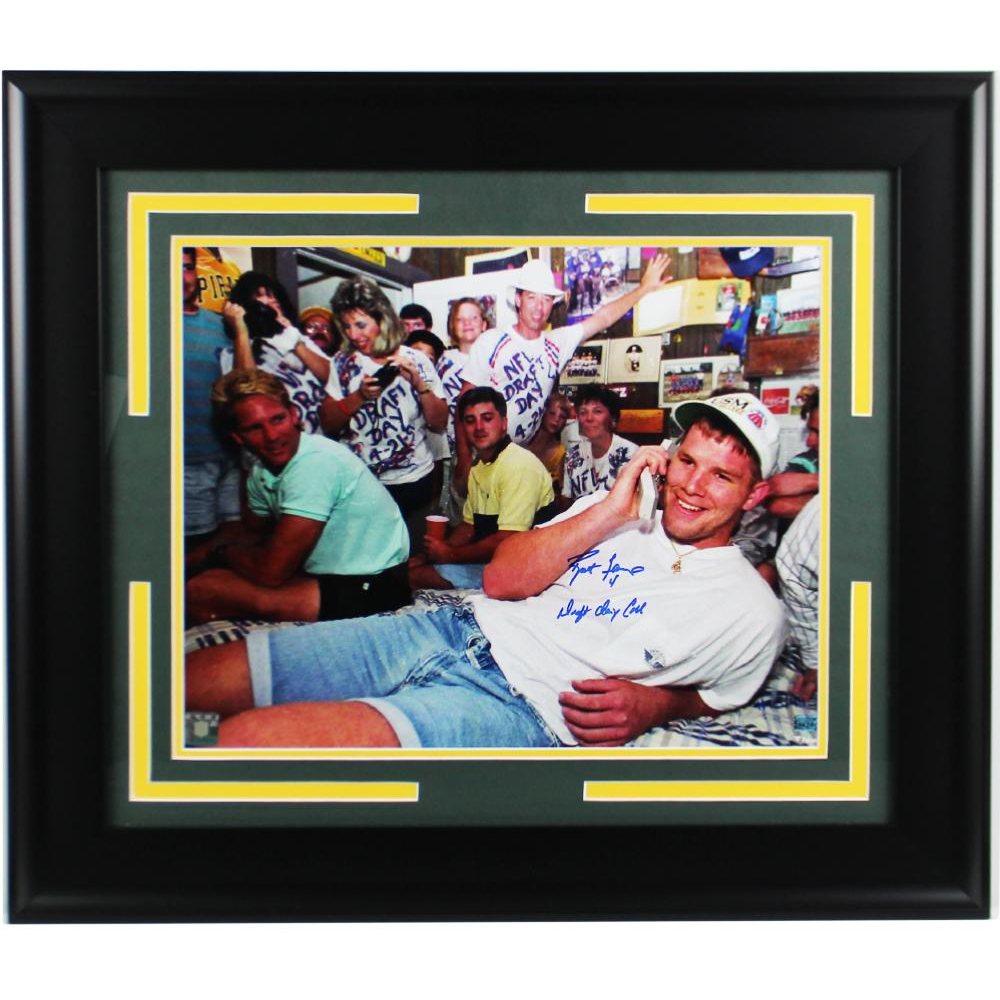 Brett Favre Signed Packers LE Custom Framed Photo Inscribed "Draft Day ...