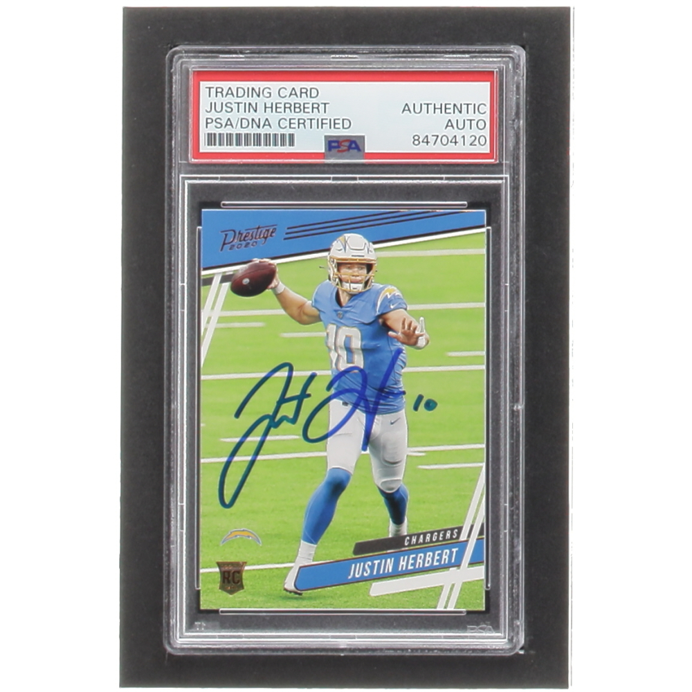 Justin Herbert Signed 2020 Prestige #303 RC / Chronicles (PSA ...