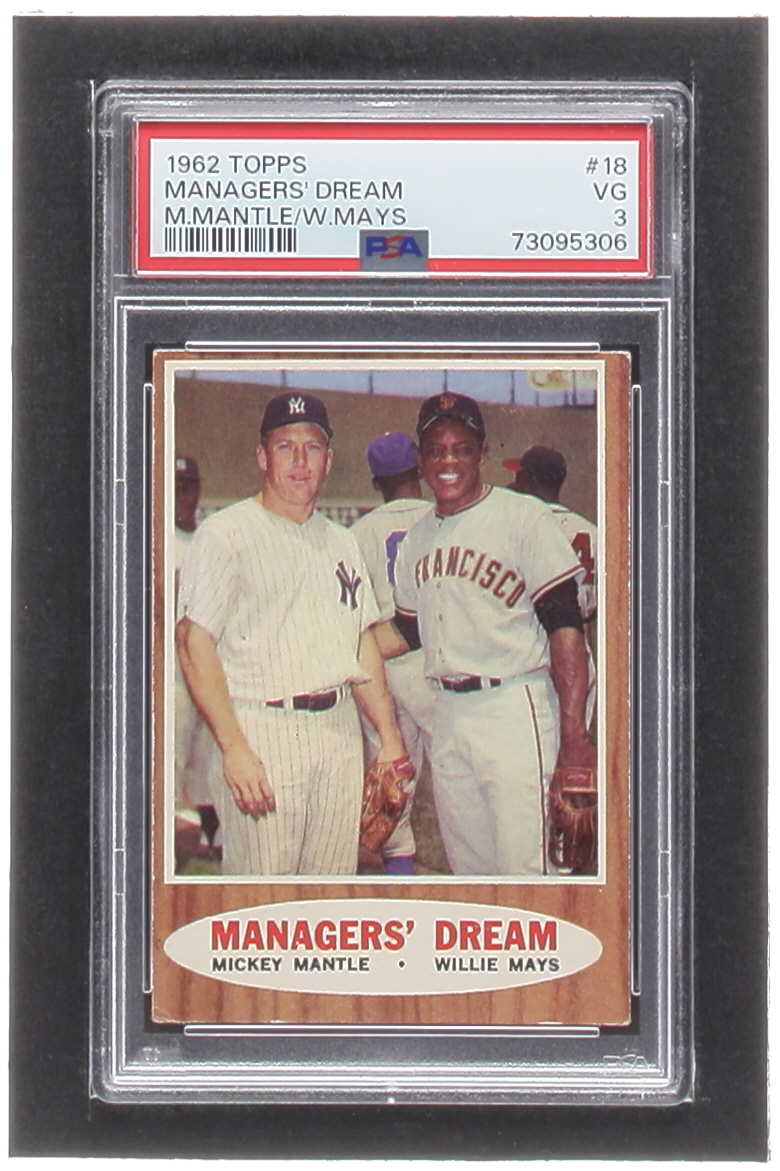 Mickey Mantle / Willie Mays 1962 Topps #18 Managers Dream (PSA 3 ...