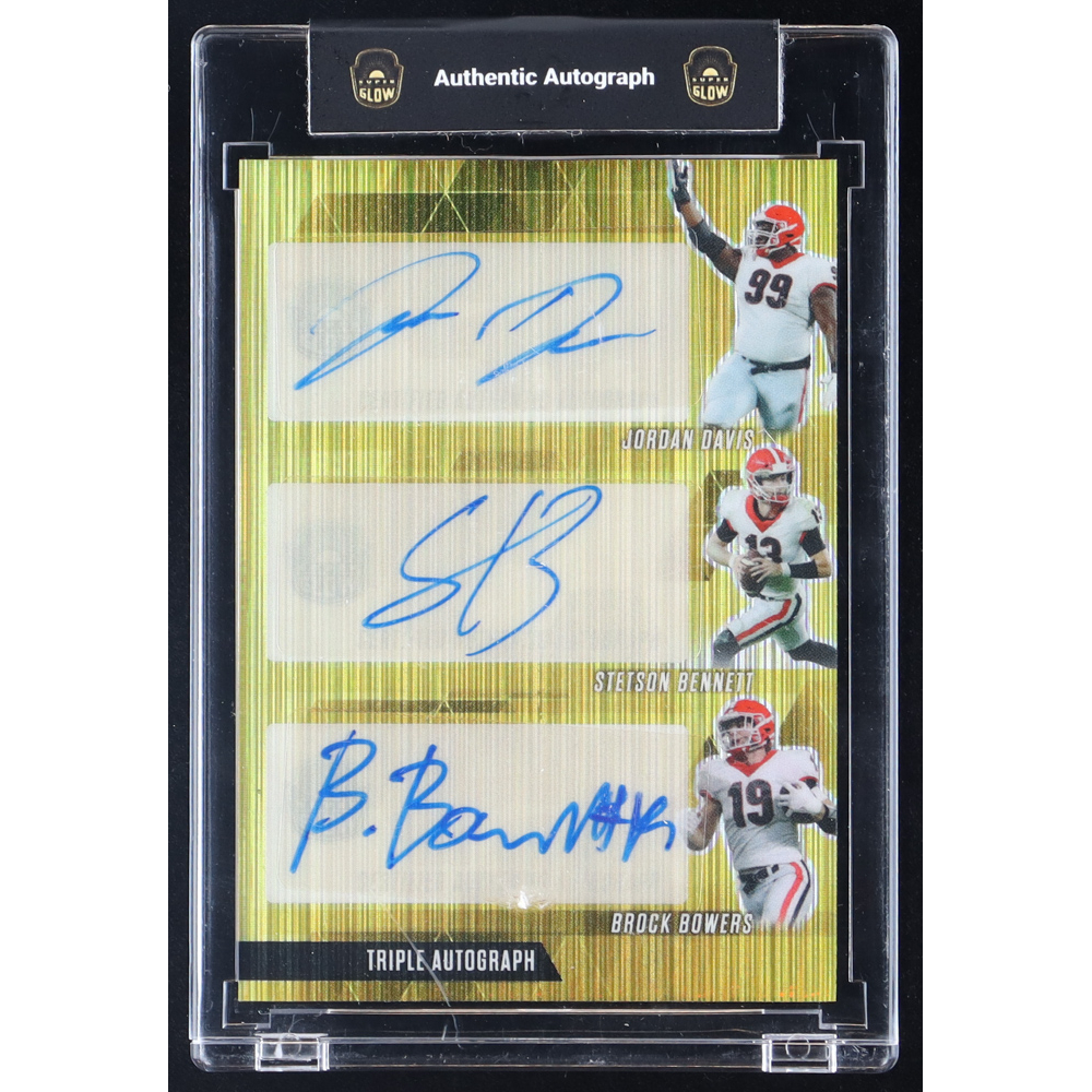 Jordan Davis / Stetson Bennett / Brock Bowers 2022 Super Glow Triple ...