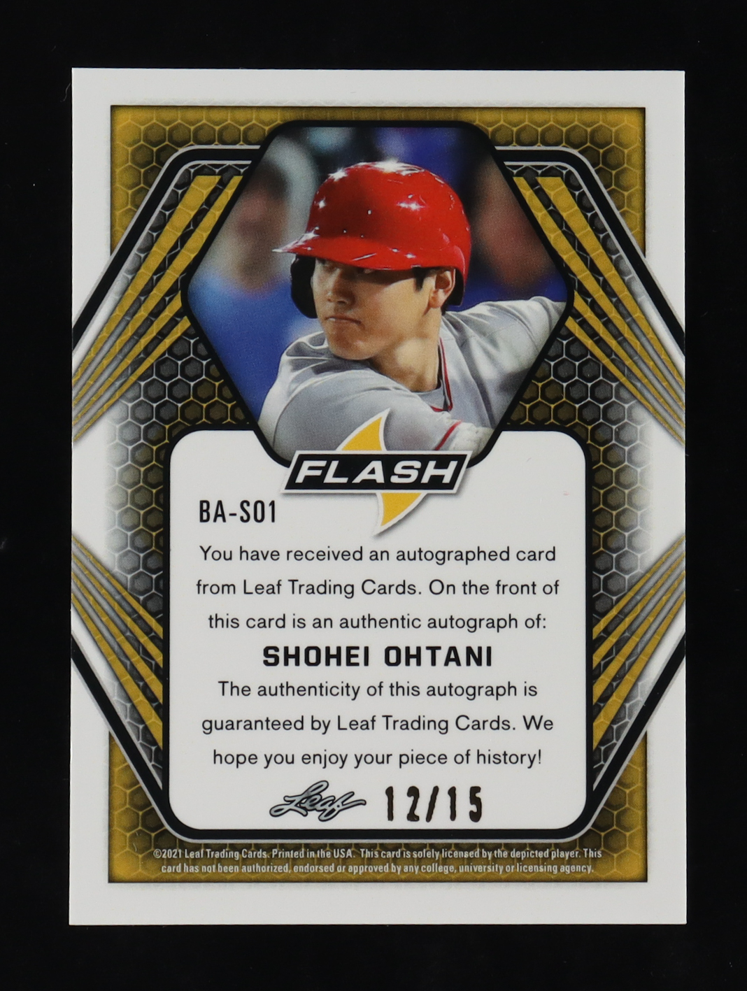 Shohei Ohtani 2021 Leaf Flash Pink #BASO1 #12/15 | Pristine Auction