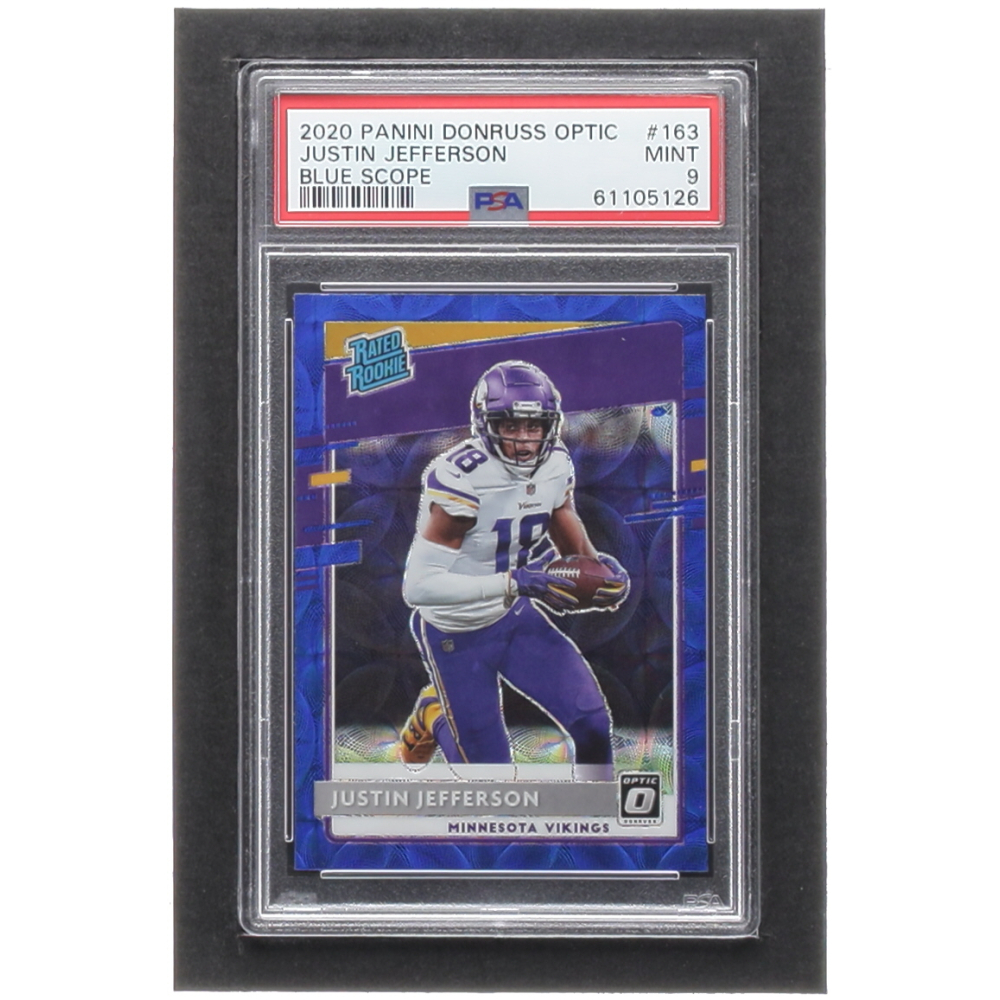 Justin Jefferson 2020 Donruss Optic Blue Scope #163 RR RC (PSA 9 ...