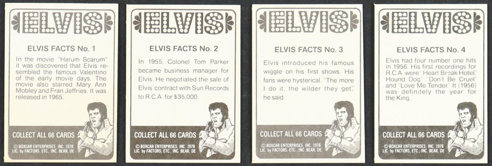 1978 Donruss Elvis Complete Set with (66) Cards Elvis Presley #1, Elvis ...