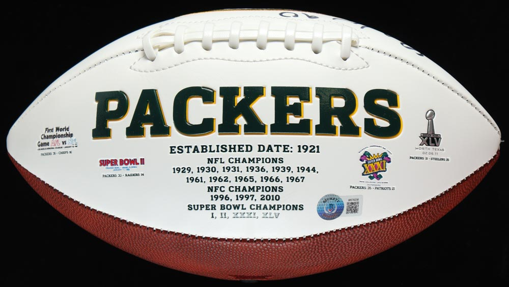 Lukas Van Ness Signed Packers Logo Football (Beckett) | Pristine Auction