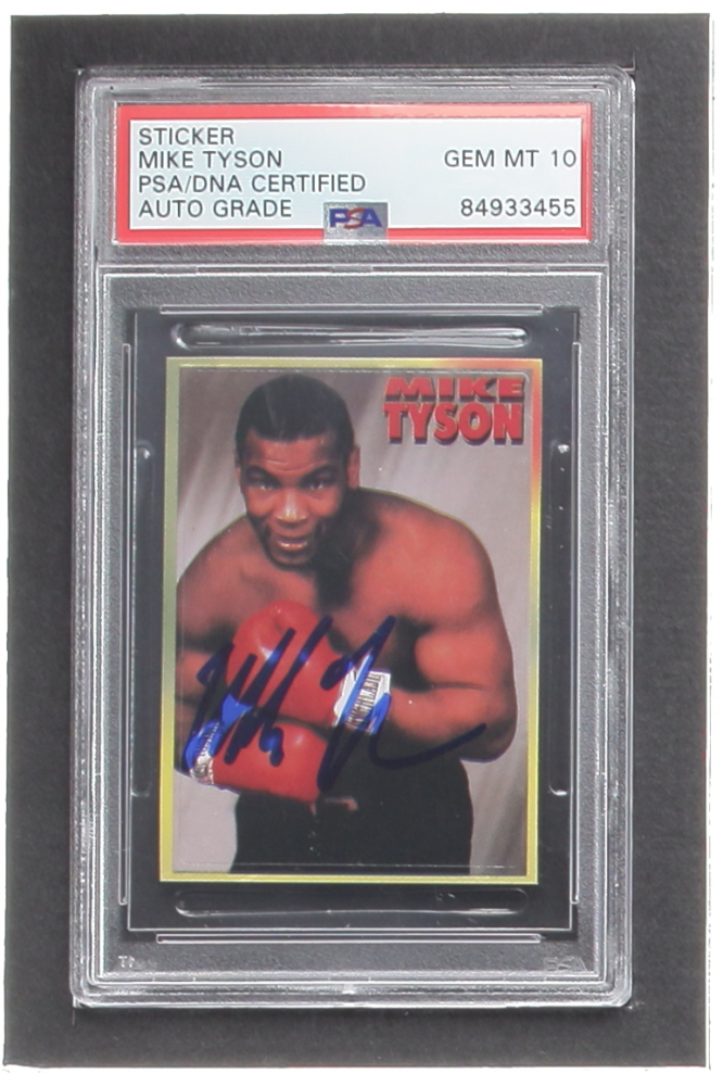 Mike Tyson Signed Custom Sticker Card (PSA | Autograph Graded PSA 10 ...