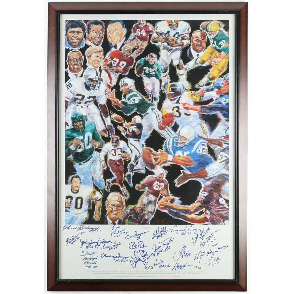 NFL Hall of Fame Custom Framed Photo Display Signed By (20) with Chuck ...