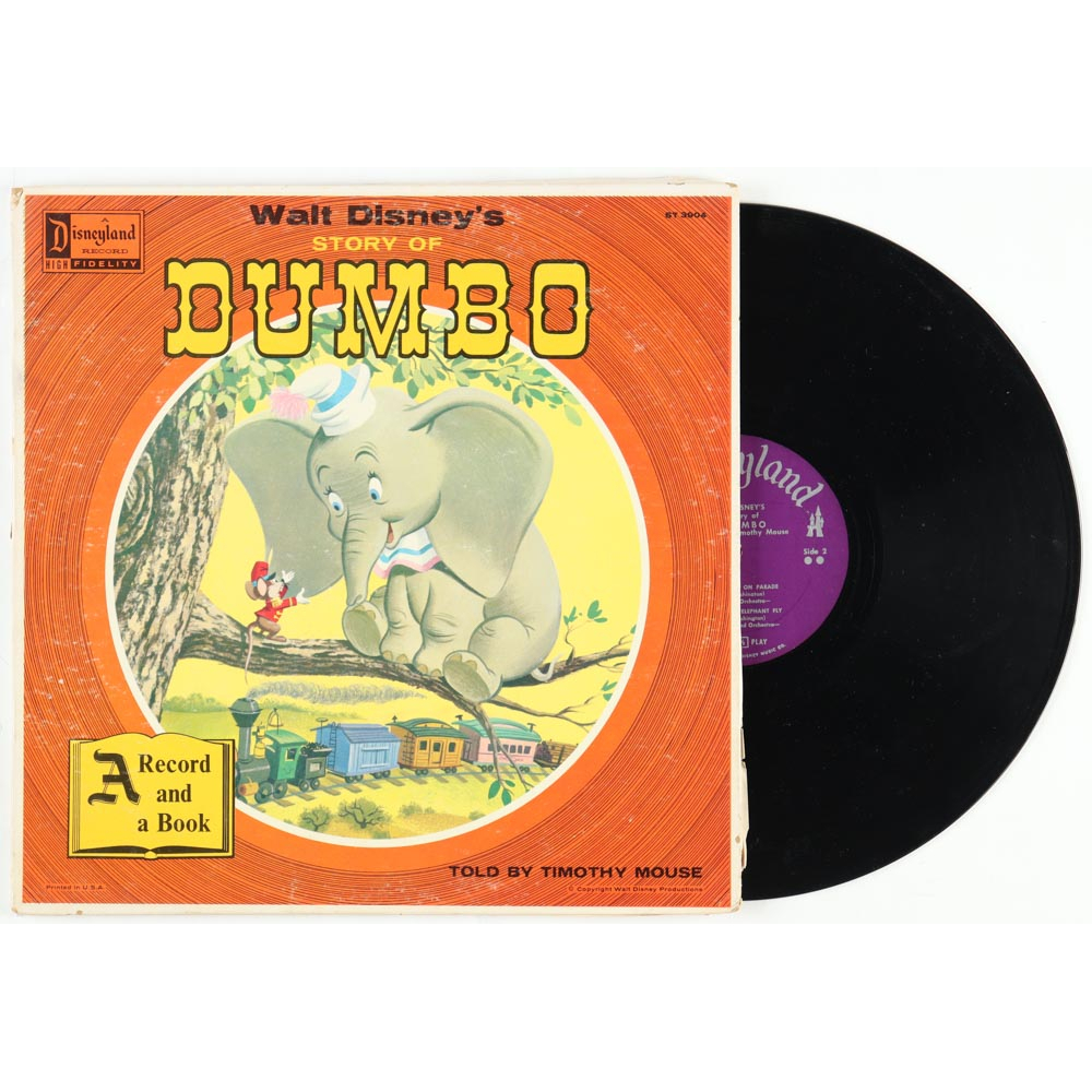 1957 Walt Disney Vintage "Story Of Dumbo" LP Vinyl Record Album ...