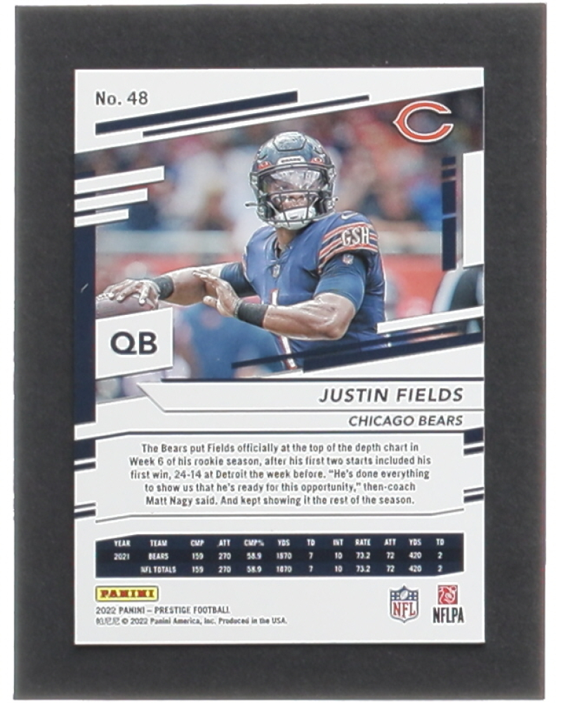 Justin Fields 2022 Prestige Xtra Points Sunburst #48 | Pristine Auction