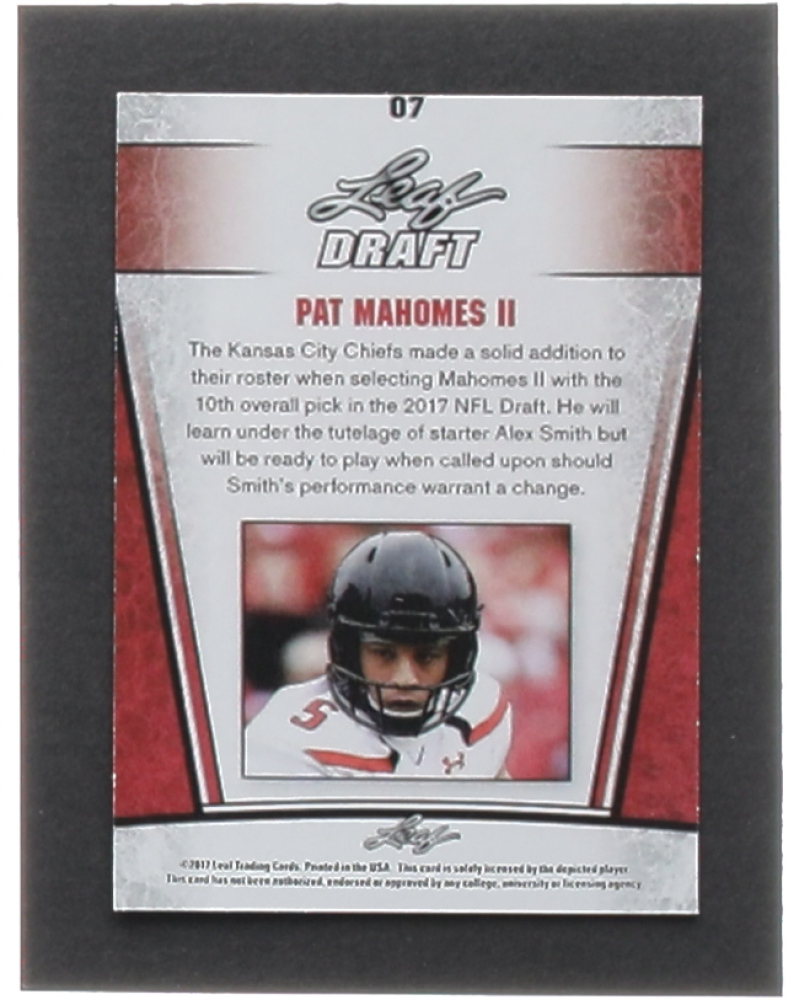 Patrick Mahomes II 2017 Leaf Special Release Draft Silver #07 RC ...