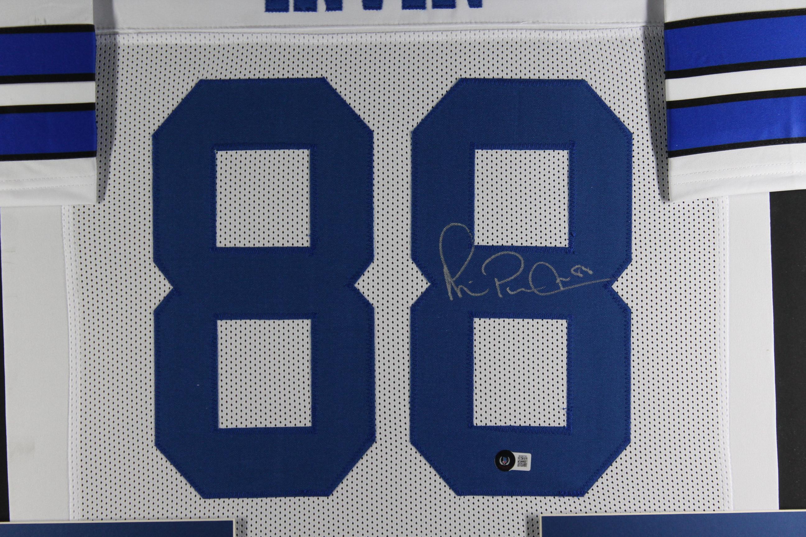 Michael Irvin Signed 35x43 Custom Framed Jersey Display (Beckett ...