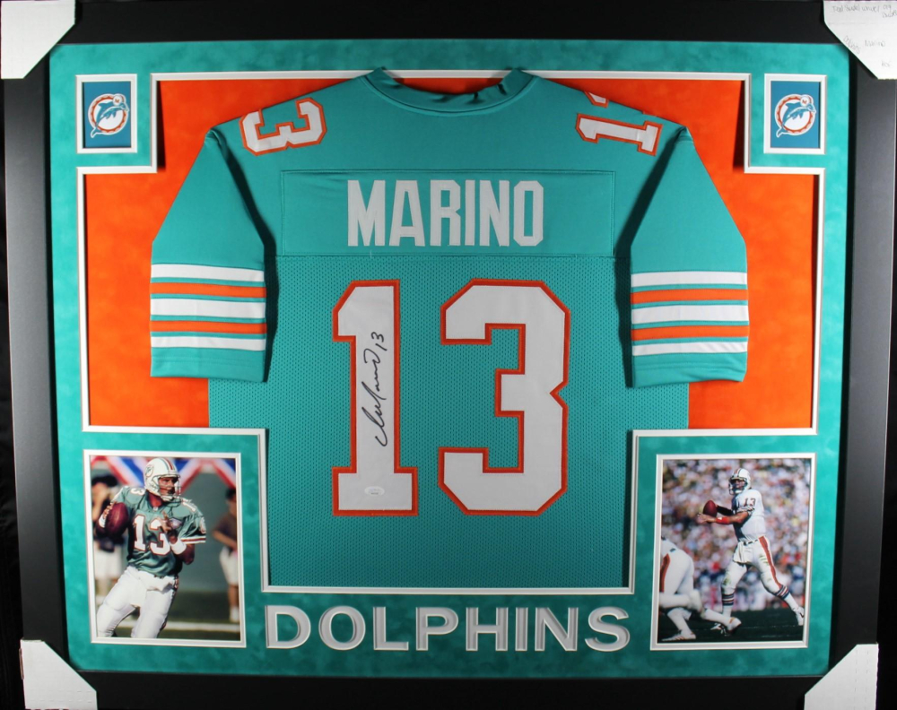 Dan Marino Signed 35x43 Custom Framed Jersey Display (JSA) | Pristine ...