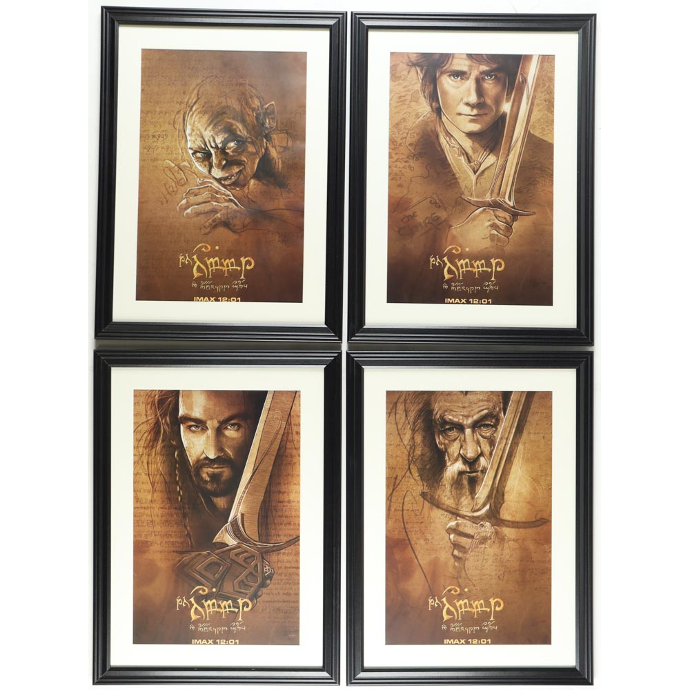 2012 "The Hobbit" IMAX Custom Framed Complete Set of (4) Promo Posters ...