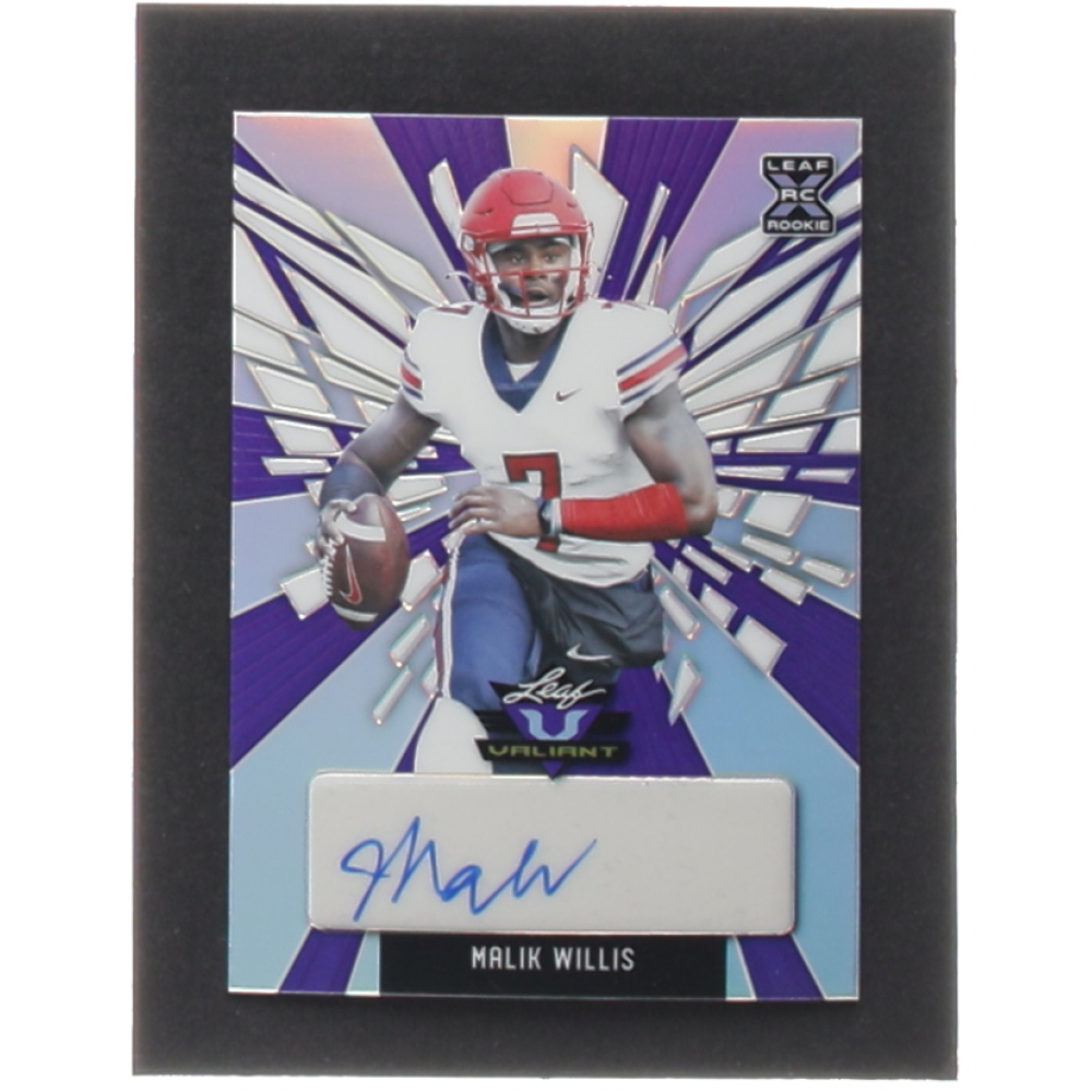 Malik Willis 2022 Leaf Valiant Purple #BAMW1 #12/15 RC | Pristine Auction
