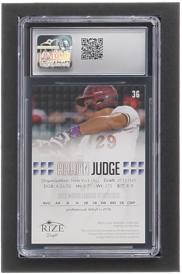 Aaron Judge 2013 Rize Draft #36 RC (CSG 8.5) | Pristine Auction