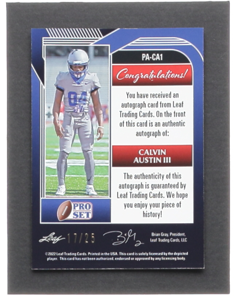 Calvin Austin III 2022 Leaf Pro Set Metal Wave Purple #PACA1 #17/25 RC ...
