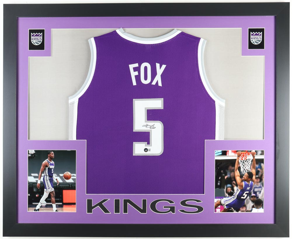 De'Aaron Fox Signed Custom Framed Jersey Display (Beckett) | Pristine ...