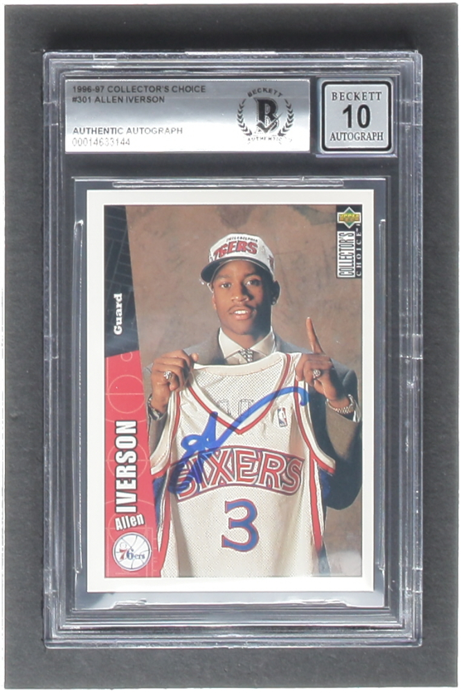 Allen Iverson Signed 1996-97 Collector's Choice #301 RC (BGS ...