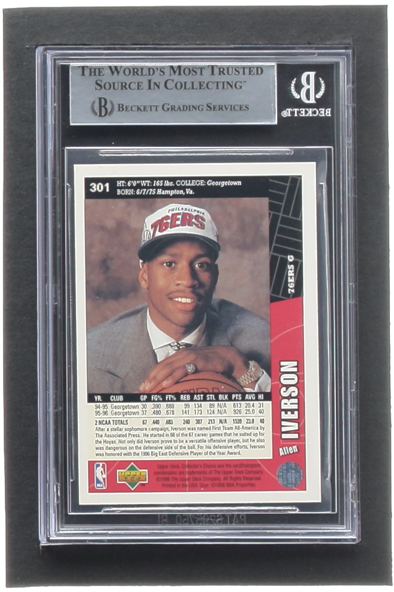 Allen Iverson Signed 1996-97 Collector's Choice #301 RC (BGS ...