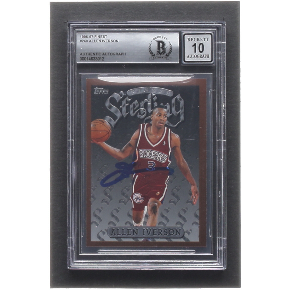 Allen Iverson Signed 1996-97 Finest #240 B RC (BGS | Autograph Graded ...