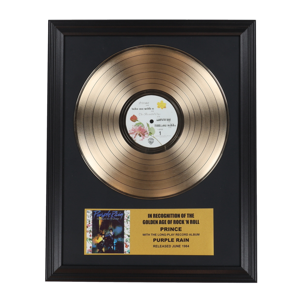 Prince "Purple Rain" Custom Framed Gold Vinyl Record Album Display ...
