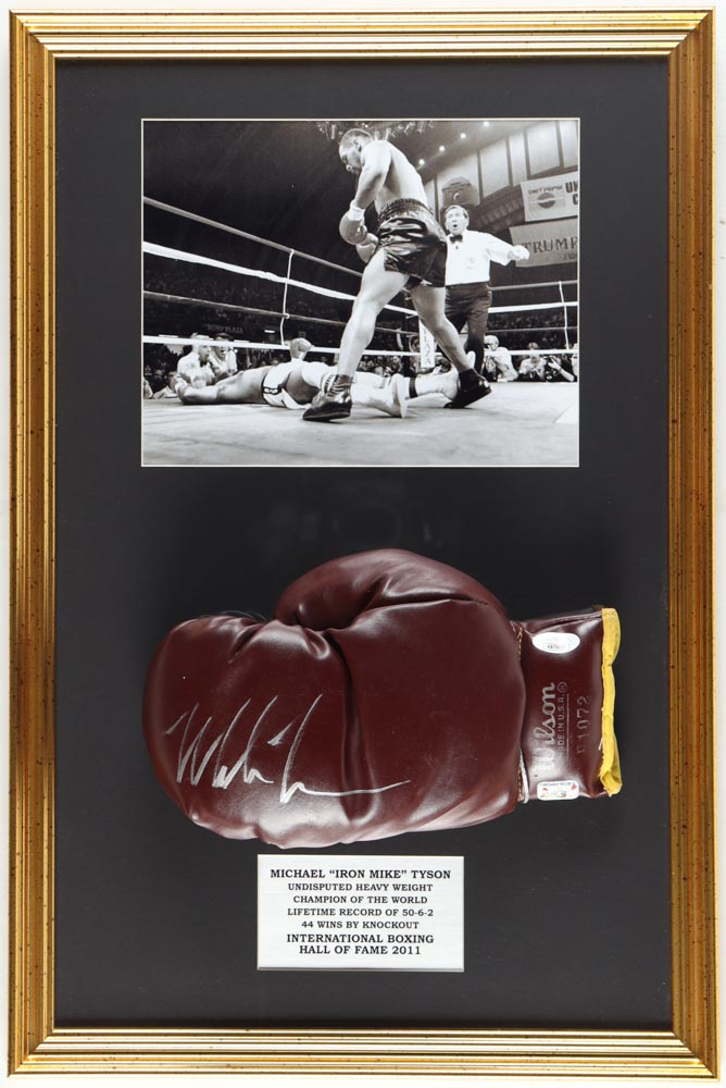 Mike Tyson Signed Custom Framed Wilson Boxing Glove Display (JSA ...