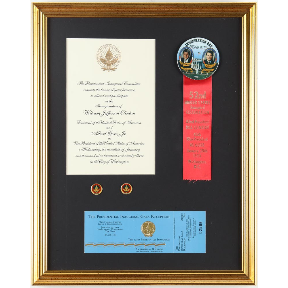 Bill Clinton Custom Framed Photo Display with 1993 Inauguration ...