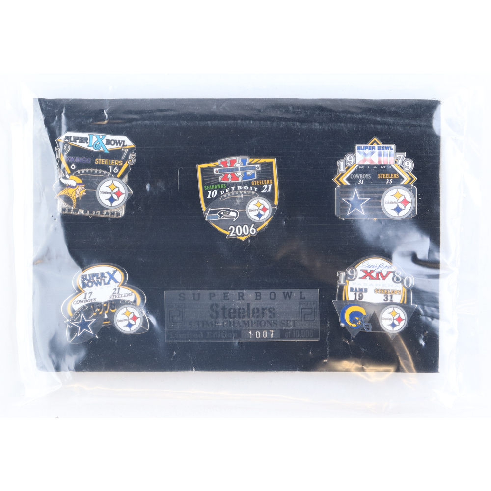 Set of (5) Steelers LE Super Bowl Champions Pins | Pristine Auction