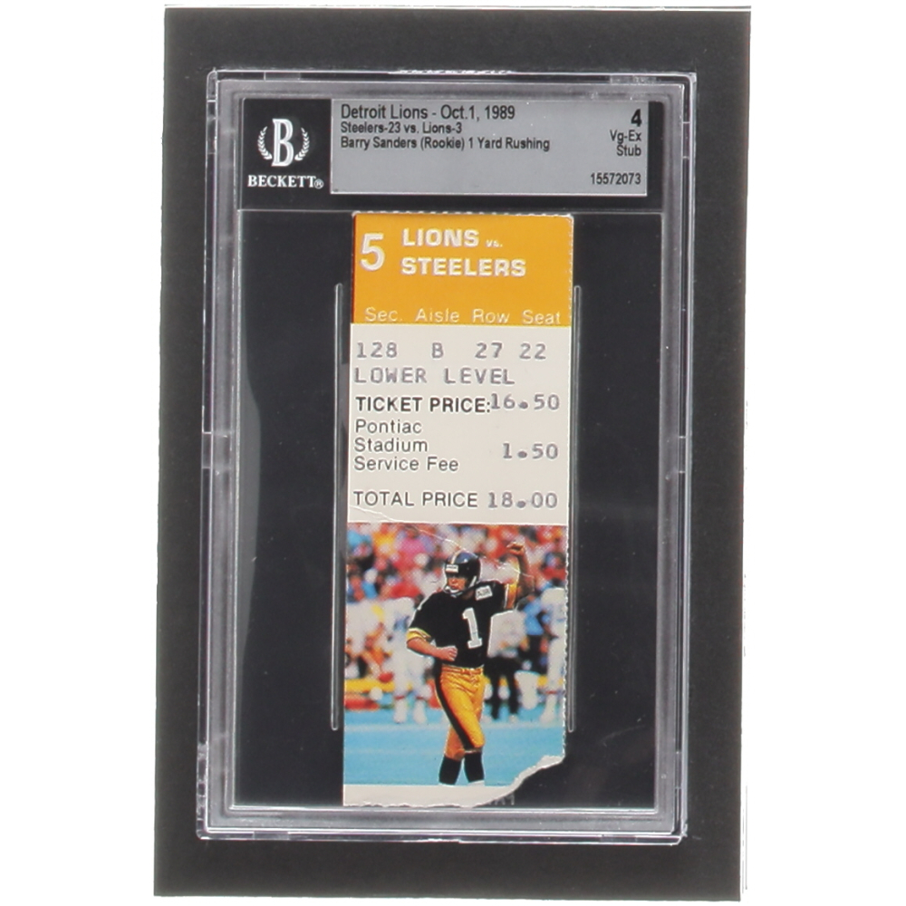 1989 Lions vs Steelers Ticket Stub (BGS 4) | Pristine Auction
