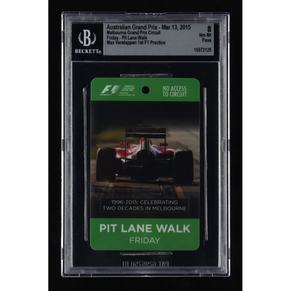 2015 Formula 1 Australian Grand Prix Circuit Pass (BGS 8) | Pristine ...