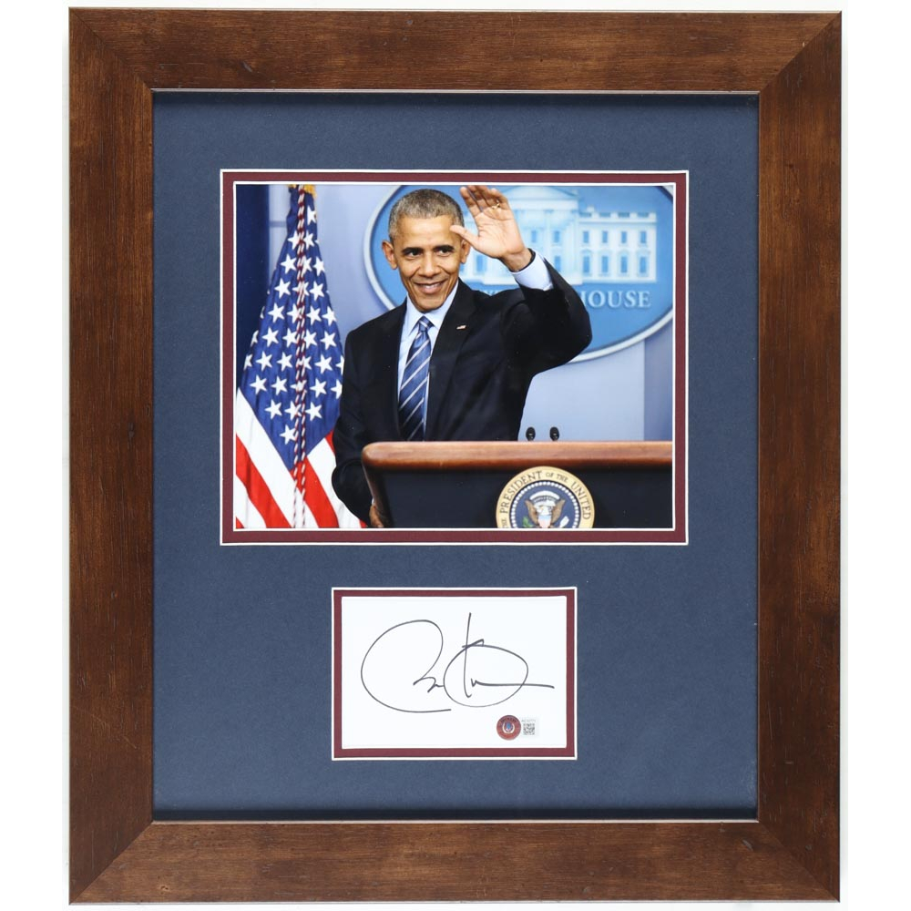 Barack Obama Signed Custom Framed Display (Beckett) | Pristine Auction