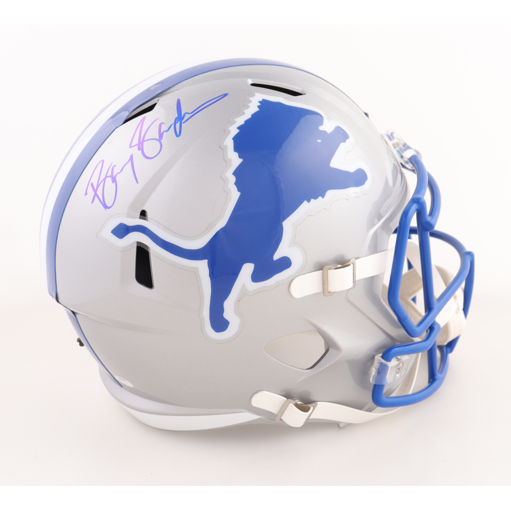 Barry Sanders Signed Lions Full-Size Speed Helmet (Schwartz) | Pristine ...